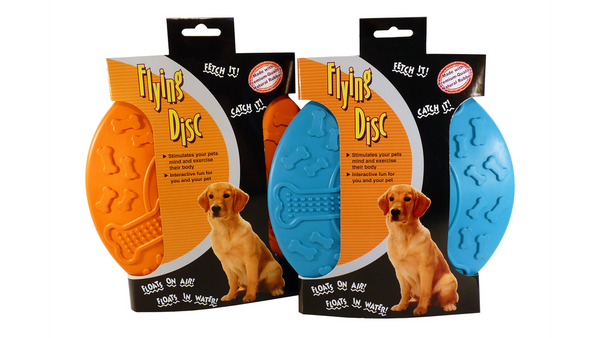 Rubber Flying Disc with Bones 22cm - Pet Naturals